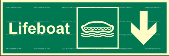 Lifeboat Arrow Down Right Sign (2.048.2) – SVETODESIGN